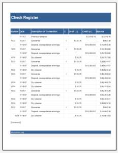 Checkbook Register Template for Excel | Excel Templates