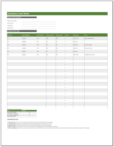 MS Excel Printable Inventory Count Sheet Template | Download