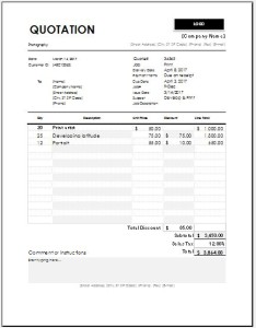 Photography Quotation Templates for MS Excel | Download/Save