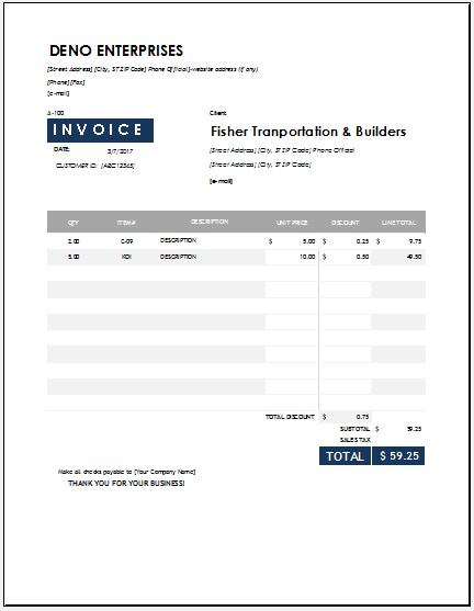 Service Invoice Template Excel - SampleTemplatess - SampleTemplatess Service Invoice Template Excel - SampleTemplatess - SampleTemplatess