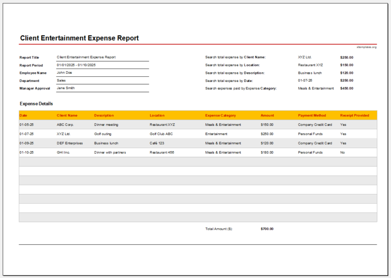 10+ Expense Report Templates for MS Excel | Excel Templates