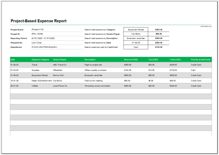 10+ Expense Report Templates for MS Excel | Excel Templates