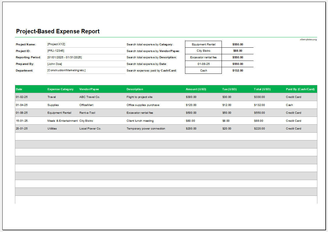 10+ Expense Report Templates for MS Excel | Excel Templates