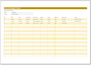 Visitor Entry Register Templates for MS Excel | Download