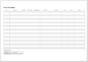 Visitor Entry Register Templates for MS Excel | Download