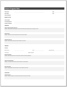 Patient Progress Note Templates for Excel | Excel Templates