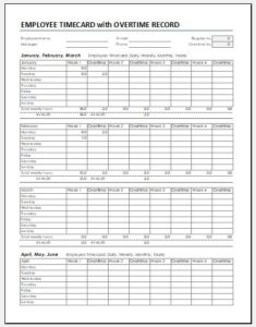 Excel Overtime Record Sheet for Employees | Excel Templates
