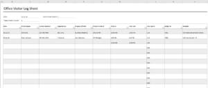 Office Visitor Form/Log Templates for Excel | Download