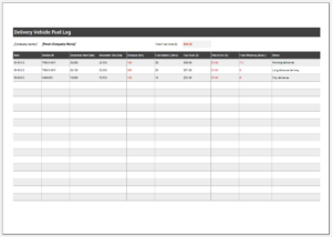Printable Fuel Log Templates for MS Excel | Excel Templates