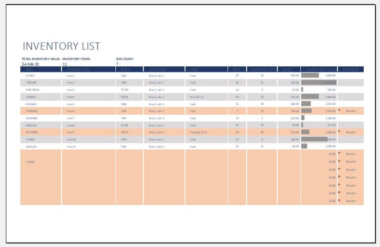 Small Business Inventory Spreadsheet Template | Download