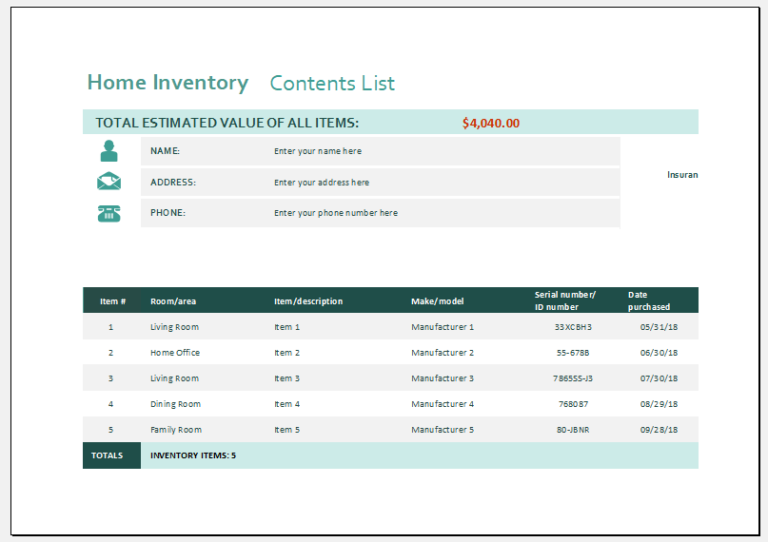 10 Best Microsoft Excel Inventory Templates | Download/Save
