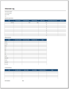Odometer Log Templates for MS Excel | Excel Templates