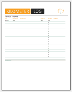 Vehicle Kilometer Log Templates for MS Excel | Download