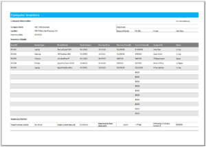 Computer Inventory Templates for MS Excel | Excel Templates