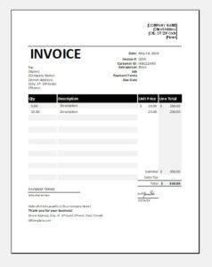 Sales Bill/Invoice Templates for MS Excel