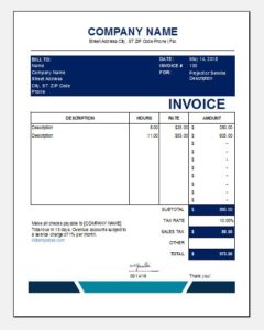 Service Bill/Invoice Templates for MS Excel | Download Files