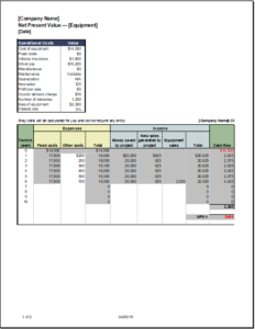 Net Present Value Calculator for MS Excel | Excel Templates