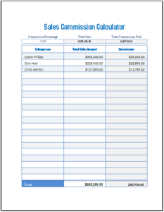 Sales Commission Calculators for Excel | Excel Templates