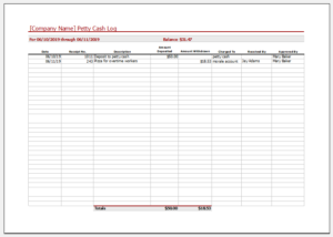 Petty Cash Log Templates for MS Excel | Excel Templates
