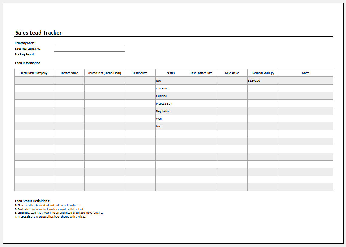 Sales Lead Tracker Template for Business | Excel Templates