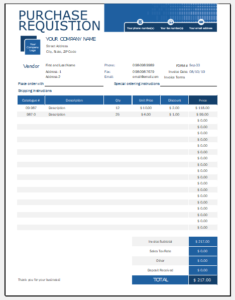 Purchase Requisition Form Template for Excel | Download