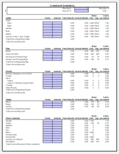 Livestock Inventory Template for Excel Worksheet | Download