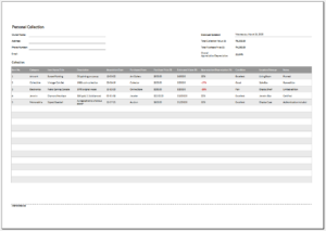 Personal Collection Inventory Template for Excel | Download