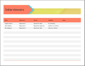 Job Candidate Application Record Sheet | Excel Templates
