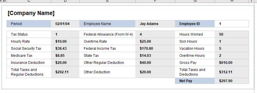 Employee Salary Calculation Sheet Template | Excel Templates