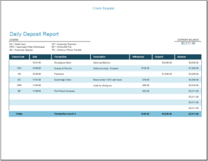 Daily Deposit Report Template for Excel | Excel Templates