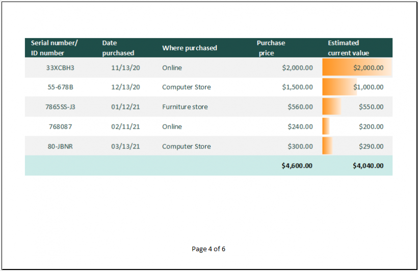 Rental Building Inventory Worksheet | Excel Templates