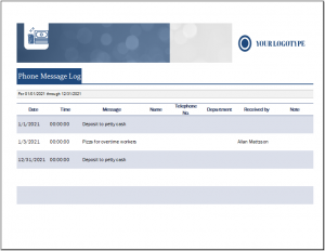 Phone Message Log Template for Excel | Excel Templates