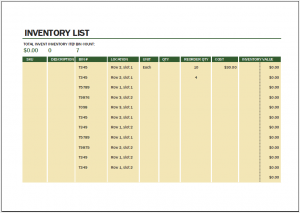 Small Business Inventory Spreadsheet Excel Template | (.xls)