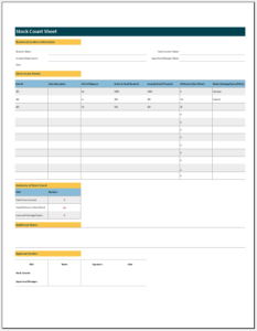 Stock Count Sheet Template | MS Excel (.xlsx) Worksheet