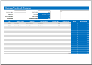 Business Travel Audit Worksheet [for an Employee] | Download