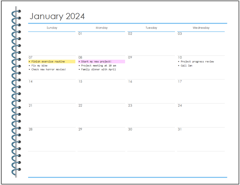 Monthly Study Reminder & Planner Template | Download