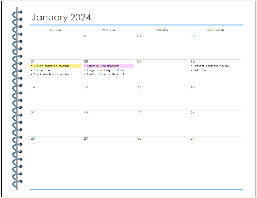Monthly Study Reminder & Planner Template | Download