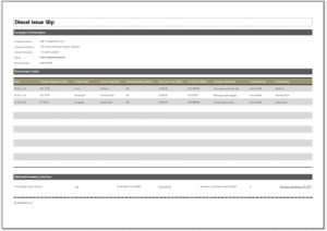Fuel & Equipment Sheets for MS Excel | Excel Templates